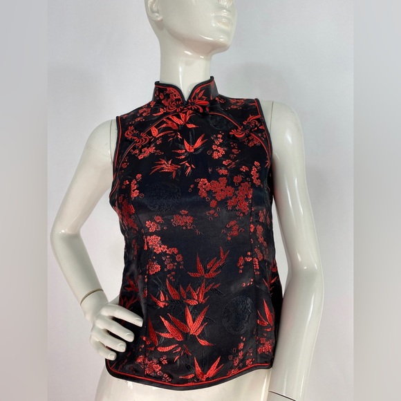 Tops | Mimi Vintage Cheongsam Shirt Chinese Asian Style Sleeveless ...